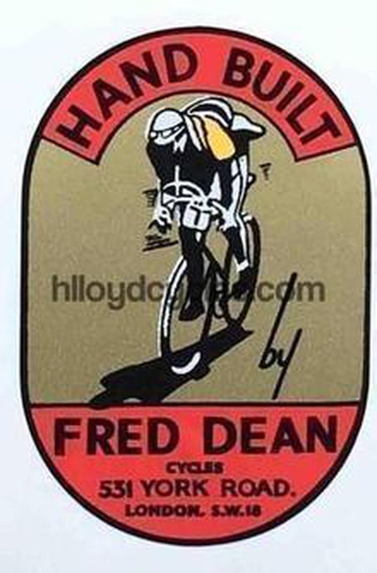 FRED DEAN Man on Bike Decal for C Head/Seat 531 York Road – H Lloyd Cycles